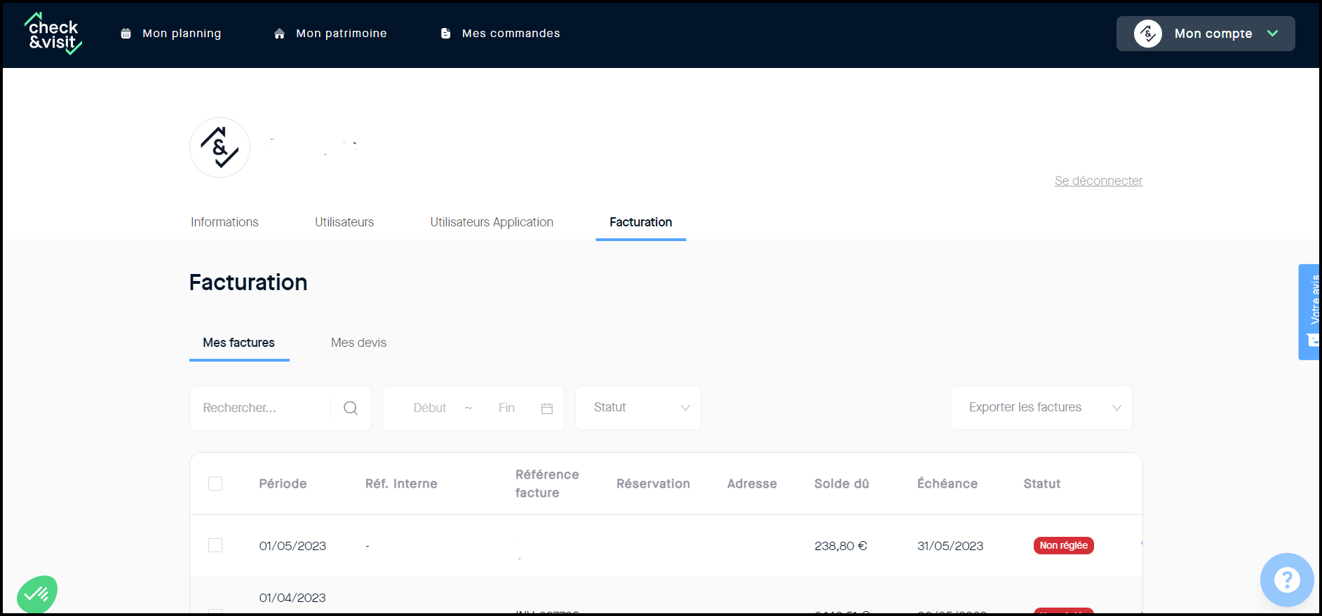 Comment accéder à ma facturation